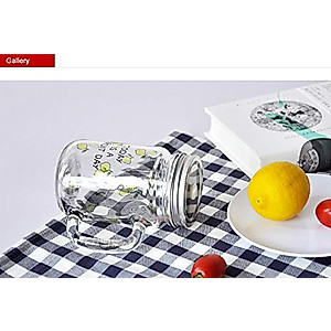 Mason Blank Sublimation transparent clear glass Jar Mugs 430ml with glass handles and straw drinking heat dye transfer 4 pieces