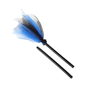 HEVIRGO Halloween Witch Broom Plastic Witch,Broomstick Cosplay Broom Props Wizard Cosplay Accessory Halloween Party Prop Realistic Plastic Broom Decoration for Stage Performance Blue