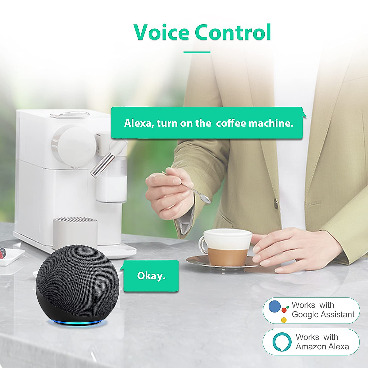 Cibou Smart Plug Mini 15A 4Pack, Work with amazon Alexa,Google Home Assistant Nest,compatible wireless&bluetooth,Voice and Android&IOS APP Control to Outlets,WiFi Switch,Remote Socket,Timer Device,FCC