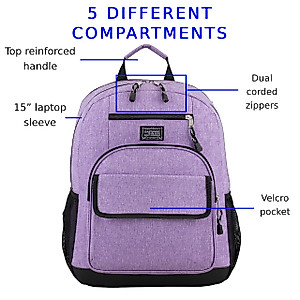 Eastsport Tech Backpack, Purple Chambray