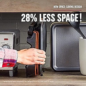 George Foreman 5-Serving Classic Plate Electric Indoor Grill and Panini Press, Space Saving Design, Black