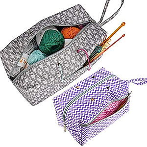 CHXIHome Yarn Storage Tote,Crochet Yarn Storage Bag Organizer with Divider for Crocheting & Knitting Supplies Portable Handmade Sewing Supplies Storage