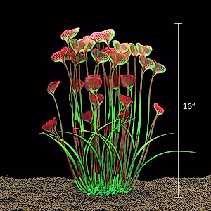 Alegi Large Freshwater Aquarium Plants Artificial Plastic 16 inch Fish Tank Plants Decoration Ornaments