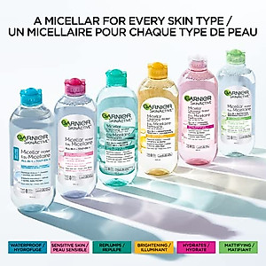 Garnier SkinActive Micellar Cleansing Water, For Waterproof Makeup, 3.4 Fl Oz