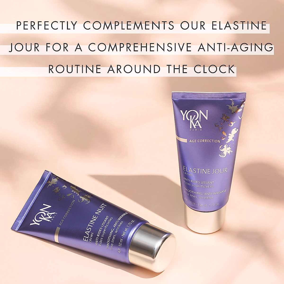 Yon-Ka Elastine Nuit Anti-Wrinkle Night Cream (50ml) Anti Aging Facial Moisturizer and Eye Cream, Soften Fine Lines and Wrinkles with Vitamin C and Elastin Peptides, Paraben-Free