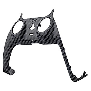 eXtremeRate Graphite Carbon Fiber Pattern Decorative Trim Shell Compatible with ps5 Controller, DIY Replacement Clip Shell, Custom Plates Cover Compatible with ps5 Controller with Accent Rings