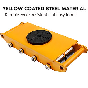 XCFDP Machine Skates, 12T Machinery Skate Dolly, 26400lbs Machinery Moving Skate, Machinery Mover Skate with 360° Rotation Cap, Heavy Duty Machine Dolly Skate for Industrial Moving Equipment,1pc