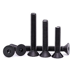 1/4-20 x 1-1/4" (26 pcs) Flat Countersunk Head Socket Head Cap Screws, 10.9 Grade Alloy Steel, Black Oxide Finish, Allen Hex Socket Drive, Full Thread, Coarse Thread UNC