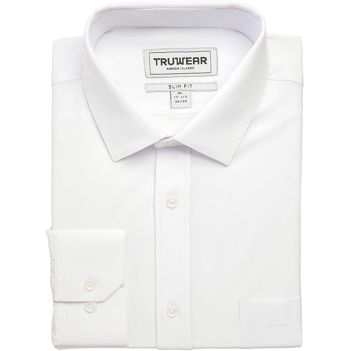 TRUWEAR Phenom Classic White Long Sleeve Men's Performance Fabric Dress Shirt
