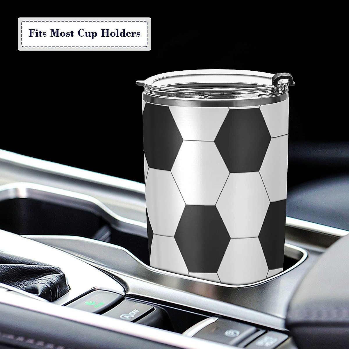 Yasala Tumbler Soccer Print Insulated Coffee Cup Beverage Container Travel Mug with Straw and Lid Double Wall Stainless Steel 20oz Holiday Gift