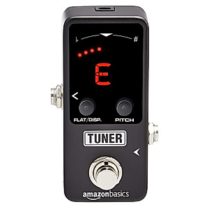 Amazon Basics Mini Tuner Pedal for Guitar and Bass, Black