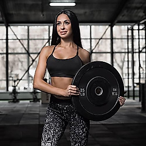 25LB Standard Olympic Weight Plate, Bumper Plates Barbell Weights with 2-inch Hole for Strength Training Weightlifting Weight Loss Home Gym Equipment (25LB Single-Plate C)