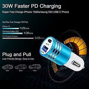 USB C Car Charger for iPhone 14 13 12 Pro Max/12 Mini 11 SE XS XR 8,30W 2-Port Fast Car Adapter Type C PD Car Plug for Samsung Galaxy S23 S22 S21 FE Ultra S20 Z Flip4 Fold4 A14 5G A13 A53 A03s A52 A32