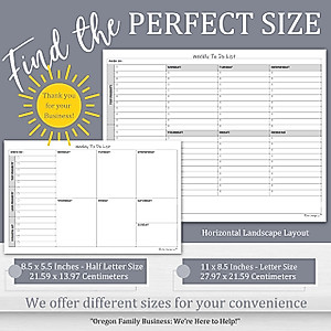 Weekly TO DO List Notepad, 50 Page Task Planner Pad w/ Daily Checklist, Priority ToDo Checkbox & Note Sections. Desk Notebook Pad to Organize Office. 11 X 8.5, A4 Sheets. Made in the USA.