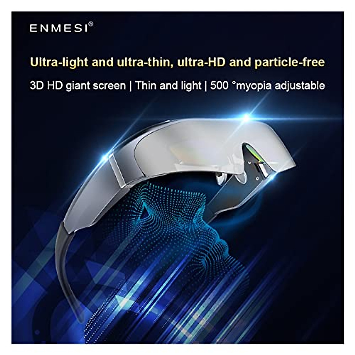 HEBBES Smart 3D Glasses AR/VR HMD Cinema-Level OLED Micro Display 200-inch Big Sceen Good Sound 2D/3D Switching Video Eyeglasses