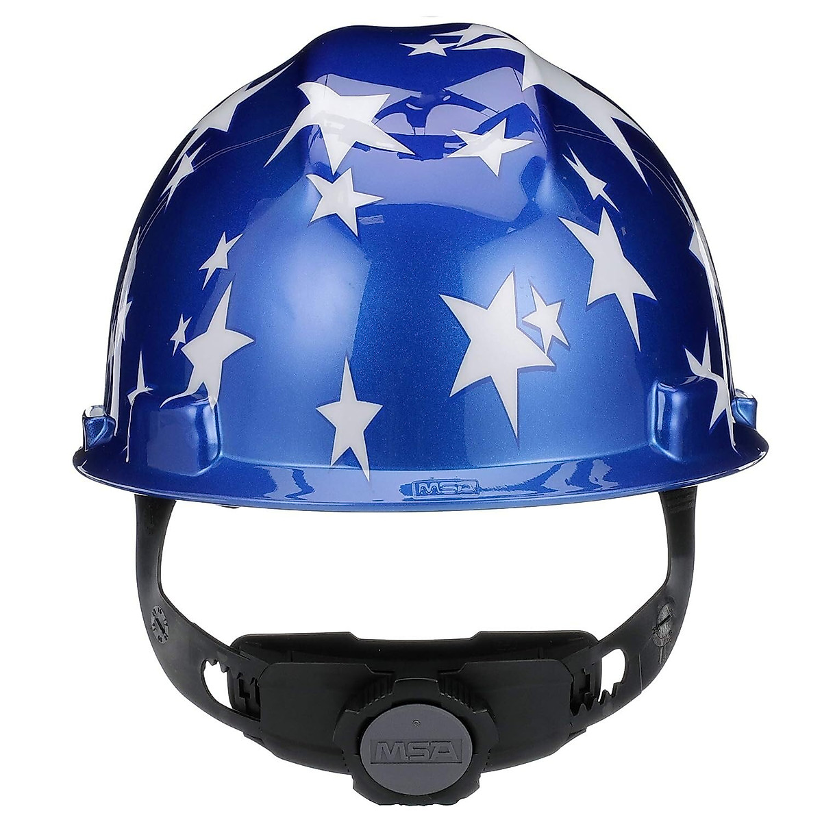 MSA 10052945 Freedom Series V-Gard Cap Style Safety Hard Hat with Fas-Track III Ratchet Suspension | Polyethylene Shell, Self Adjusting Crown Straps - Standard Size in Stars & Stripes