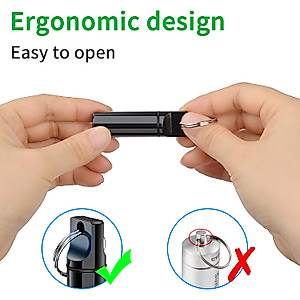 Small Pocket Pill Box Keychain, Aluminium Alloy Portable Mini Pill Organizer Case Container for Purse, Waterproof Metal Pill Holder Medicine Bottle for Outdoor Camping Travel (Silver)