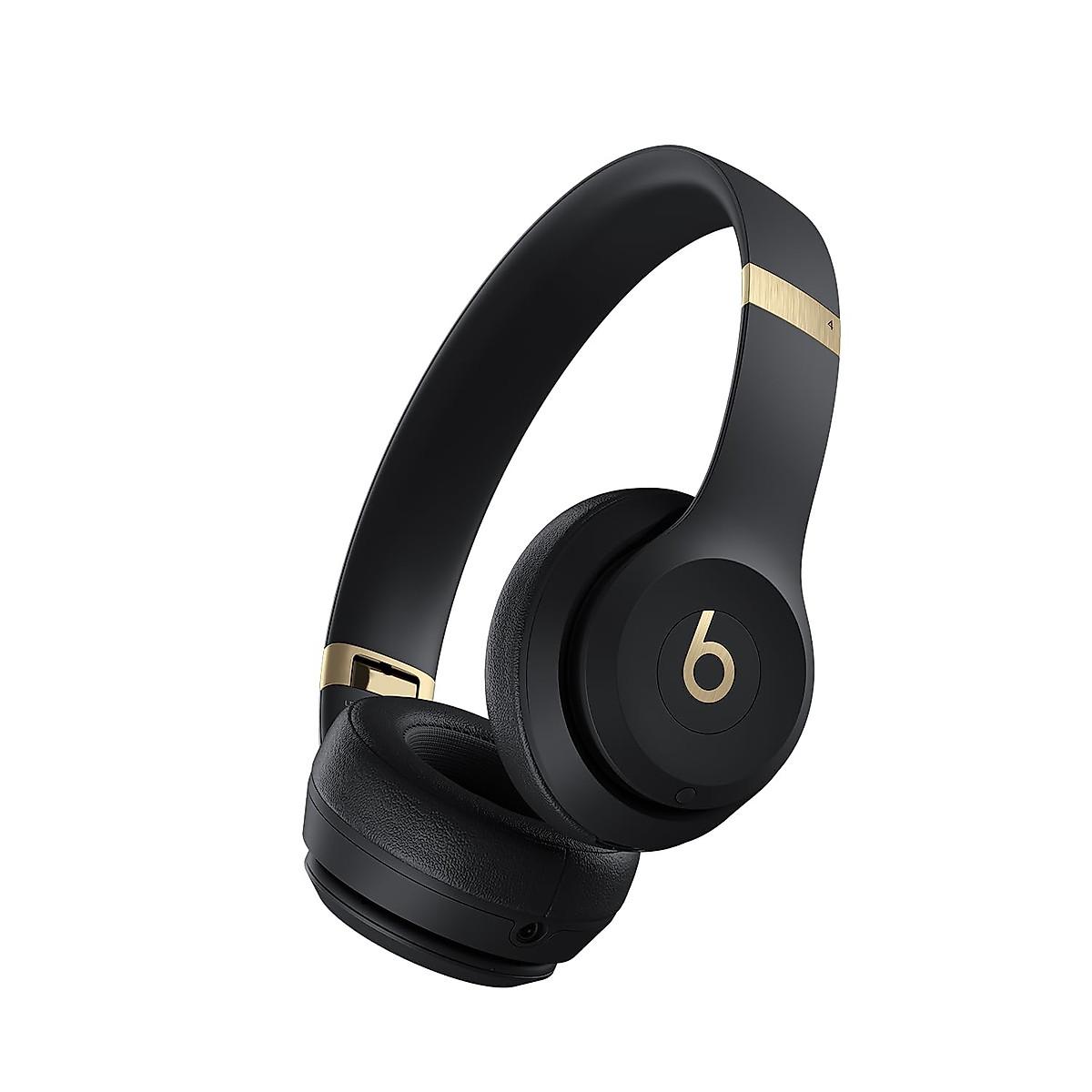 Beats Solo 4 - Wireless Bluetooth On-Ear Headphones, Apple & Android Compatible, Up to 50 Hours of Battery Life - Black & Gold (Renewed) (Renewed)