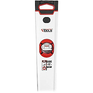 CE Tools 48 Inch Red Edge Level - 4 Foot Level Tool with Shock-Proof Vial, Milled Bottom, and Robust End Caps, Aluminium