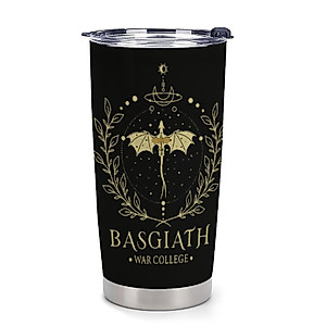 Fourth Dragon Tumbler Wing Empyrean Rider War College 20 oz Stainless Steel Insulated Tumblers with Lid and Straw Bookish Acotar Travel Coffee Mug Gifts