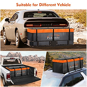 Hitch Mount Cargo Carrier Bag, 20 Cubic Feet 100% Waterproof Car Tray Luggage Bag (59" 24" 24") with 6 Reinforced Straps + 1 Combination Lock, Fits for All Vehicles with Steel Trailer Basket (Large)
