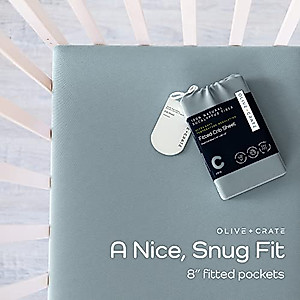 Olive + Crate Crib Sheets Luxury Eucalyptus Tencel | Naturally Organic Pure Ultra Soft and Breathable | Boys and Girls | Baby and Toddler | Deep Pockets | Rose Blush