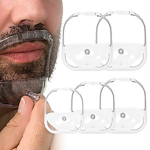 Goatee Shaving Template for Men with 5 Different Sizes, Beard Guide Shaper with Comb, Beard Shaping & Styling Template Perfect for Hairline Line-up, Edging, Stencil for Trimming, Mustache, Goatee