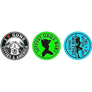 3 pcs Set I Support Single Moms - Funny Hard Hat Stickers Decals Welder, Pipefitter, Construction Helmet, Union Hardhat, Mechanic, Tool Box Stickers