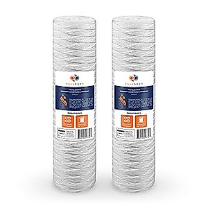 Aquaboon 5 Micron 20"x4.5" String Wound Sediment Water Filter Cartridge | Whole House Sediment Filtration | Compatible with PC40-20, WP1BB20P, 355222-45, WPP-45200-01, WPP-45200-01, 84650, 2-Pack