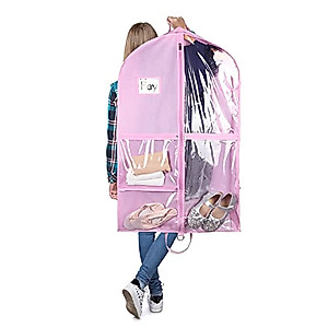 Zilink Dance Costume Garment Bags 40 inch Clothes Bags with Zipper Pockets and Handles, Hanging Garment Bag for Dance Competition, Travel, Set of 3