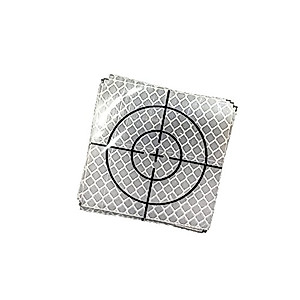 GEOLENI Reflective Adhesive Target Sheets for Total Stations (Pack of 10) (30x30)