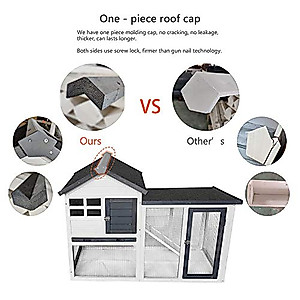 XINAIER Rabbit Hutch Wood House Pet Cage for Small Animals Chicken Coop Wooden Rabbit Hutch Outdoor Garden Backyard Hen House Wood Pet House Poultry Cage