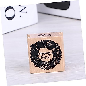 Didiseaon Wooden Christmas 3pcs Vintage Lip Gloss Set Wood Art Stamp Christmas Sealing Stamp Wooden Seal Stamp Stampers Party Favors Christmas Stampers Wooden Stamper Printing Pine Cones