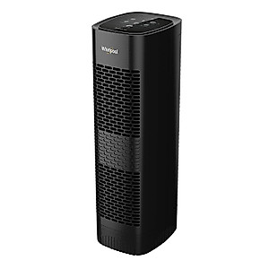 Whirlpool Whispure WPT80B, True HEPA Purifier, Activated Carbon Advanced Anti-Bacteria, Ideal for Allergies, Odors, Pet Dander, Mold, Smoke, Smokers, and Germs, Large, Black