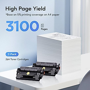 26A Toner Cartridge Black Compatible for HP 26A CF226X CF226A 26X use with HP Laserjet Pro MFP M426fdw M402 M402dn M402dne M402dw Printer (2 Pack)