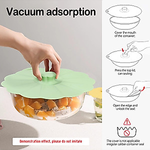 GeeRic Set of 5 Silicone Lids, Microwave Food Storage Cover, Reusable Suction Food-Grade Grip for Cups, Bowls, Plates, Pots, Pans Dishwasher Safe Multicolor Mug Cover