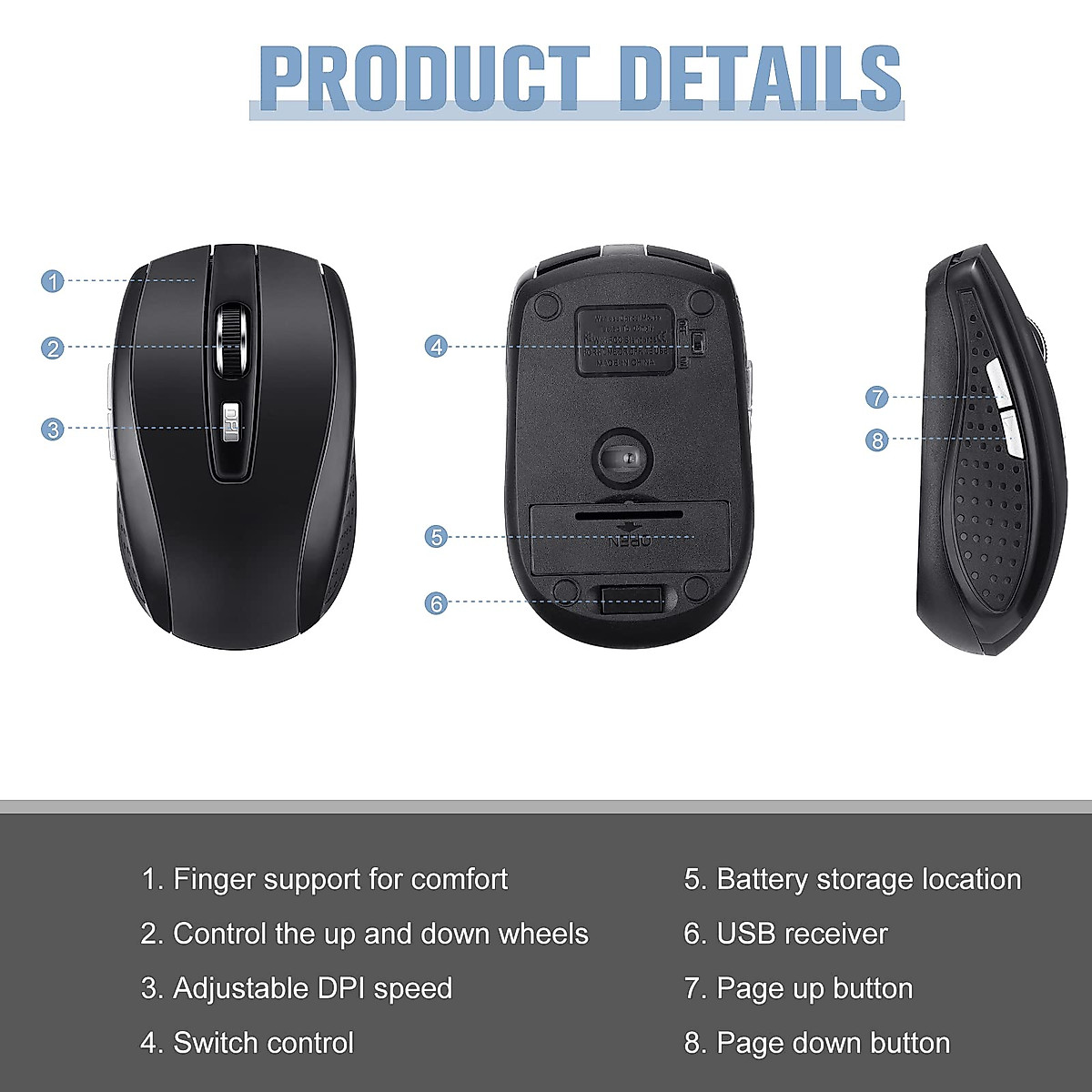 Macarrie 12 Pack Wireless Mouse for Laptop 1200dpi Wireless Computer Mouse with 6 Buttons Wireless Mouse Bulk Included Wireless USB Receiver Compatible Wireless Mouse for Windows, Pc, Computer