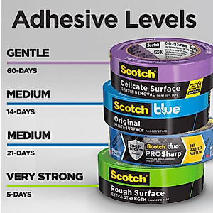 Scotch 2080EL-24E ScotchBlue Delicate Surfaces Painters Tape, 0.94" Width x 60 yd, Purple