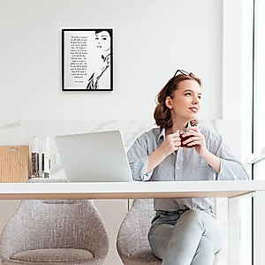 The Beauty of a Woman-Audrey Hepburn Inspirational Quotes Wall Art. Motivational Typographic Poster with Silhouette Image Ideal For Home Decor, Office Decor & Salon Decor, Unframed-8x10"