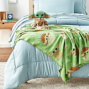 Northwest Star Wars - The Mandalorian Character Hugger Pillow & Fleece Throw Blanket Set, 40" x 50", The Child