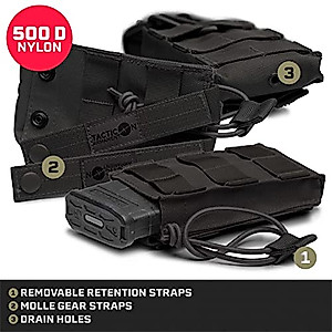 Tacticon R1 BattlePouch | Single Rifle Mag Pouch | Combat Veteran Owned Company | Molle Single Double Triple Rifle Magazine Holster for Ammo | Tactical Bag Accessories Holder (Black, 1 Rifle Mag)…