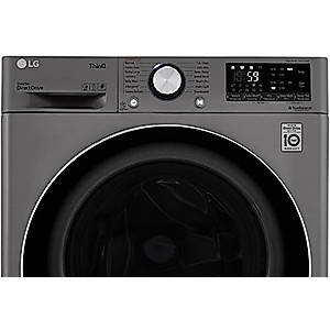 LG WM3555HVA 24 Inch Smart Front Load Washer/Dryer Combo with 2.4 cu.ft. Capacity, 14 Wash Programs, 13 Wash Options, 8 Dry Cycles, TurboWash™, Allergiene™ Cycle, Sanitize Cycle, Steam Refresh,