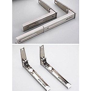 18/8 Stainless Steel Stretch Shelf Rack Wall Mount Kitchen Microwave Oven Stand Bracket Foldable Shelf Rack Oven Wall Mount Bracket Load 180 lb