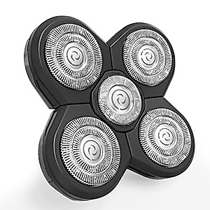 Telfun Shaver Replacement Blades, 5 Heads Beard Cutter Replacement Blade Easy Install Electric Razor Shaver Head for Bald and Face