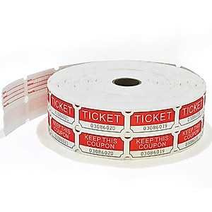 L LIKED 8000 Assorted Double Raffle Tickets 2000 per Roll 50/50 (Blue, Green, Red, Yellow)