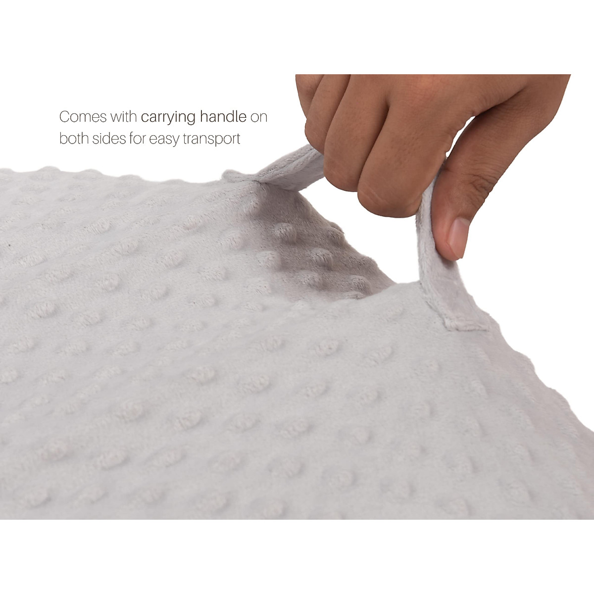 Mila Millie Water Resistant Removable Cover for Newborn Lounger | Minky Sensory Touch Slipcover for Baby Floor Seat | Premium Quality Soft Wipeable Fabric | Hypoallergenic (Fog)