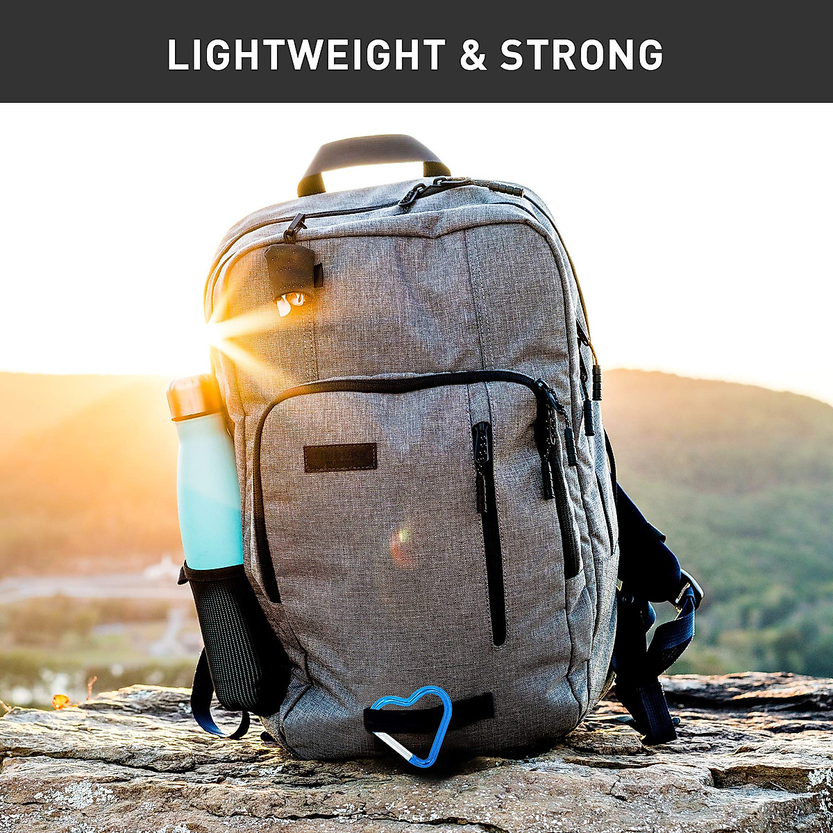 ABCOOL 12PCS Heart Shape Keychain Clips Mini Small Carabiner - 2 inch Aluminum Durable Quick Release Auto Locking D-Shape Spring Loaded Clip for for Home Rv Camping Fishing Hiking Traveling