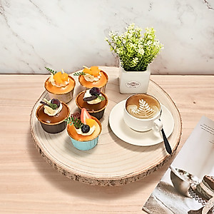 WILLOWDALE 11-13 Inches Wood Cake Stand for Dessert Table, Wedding Cake Stand Farmhouse Serving Tray for Party, Wood Slice with Legs Round Cake Holder Rustic Decor Table Centerpieces for Dining Room