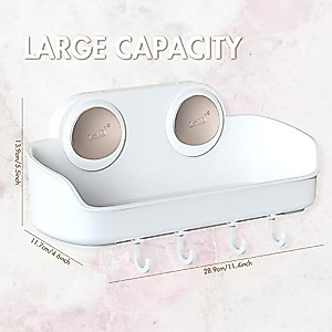 TAILI Suction Cup Soap Dish Holder & Shower Caddy 2 Pack Bathroom Oragnizer Shelves for Shower, Removable Drill-Free Plastic Bathroom Accessories