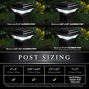 Classy Caps SL082B Imperial Outdoor Post Light- Fits 2" x 2", 2.25" x 2.25", 2.5" x 2.5" Posts, Black Powder Coated Aluminum